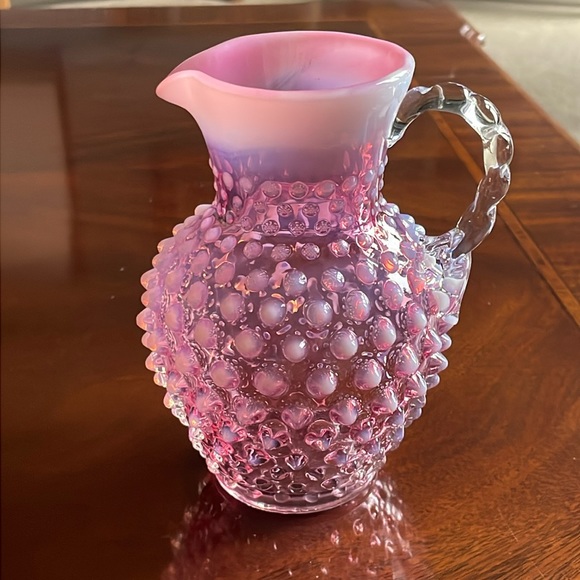 Fenton | Art | Beautiful Fenton Cranberry Opalescent Hobnail Syrup Jug ...